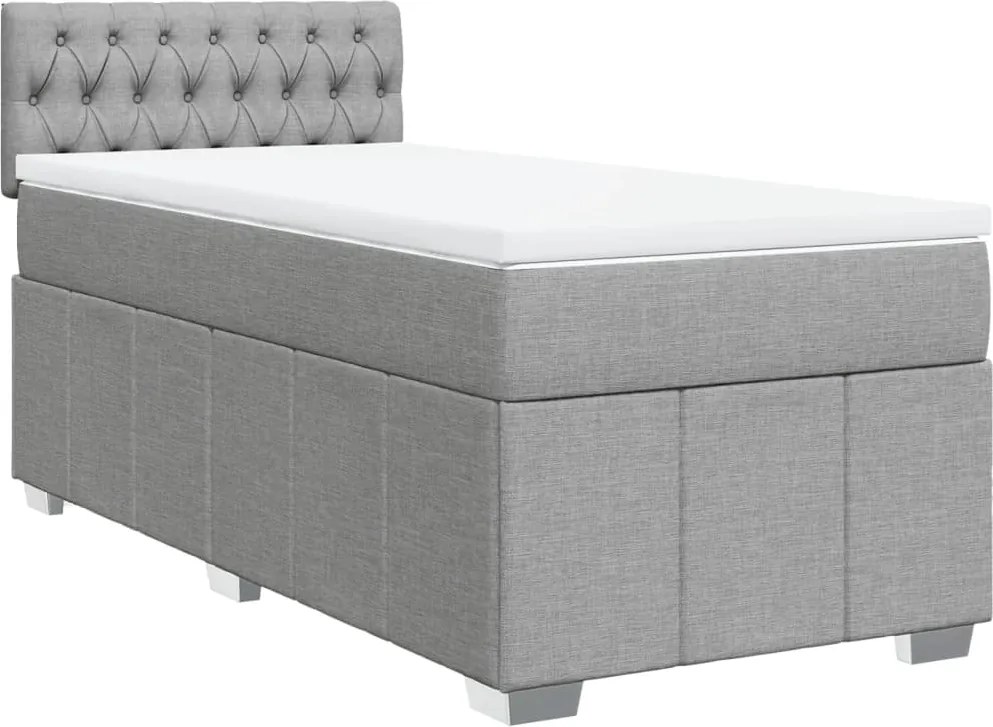Box spring postel s matrací světle šedá 80 x 200 cm textil 3286902