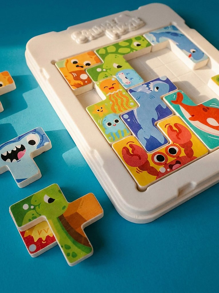 Sinsay - Puzzle se základní deskou a motivem vodních zvířat - modrá