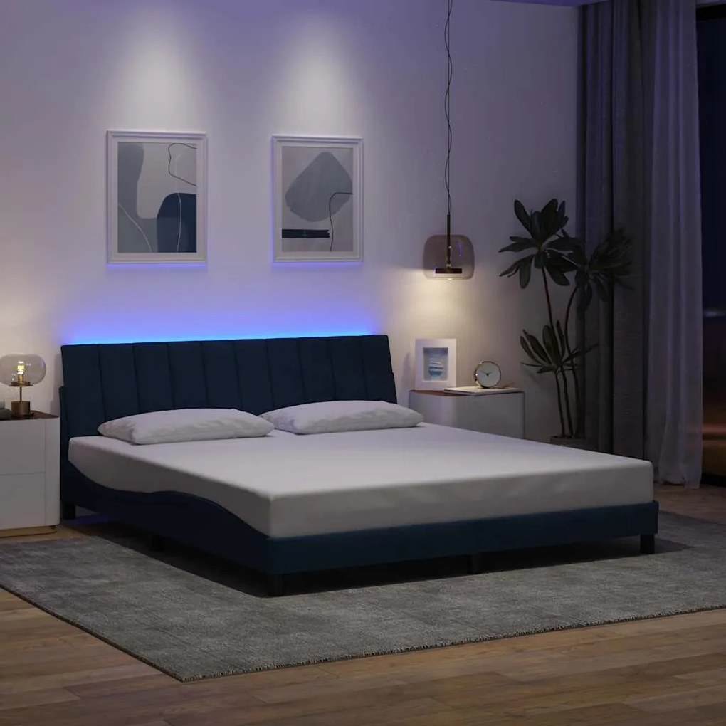 Rám postele bez matrace Hanko modrý 180 x 200 cm textil 3310481