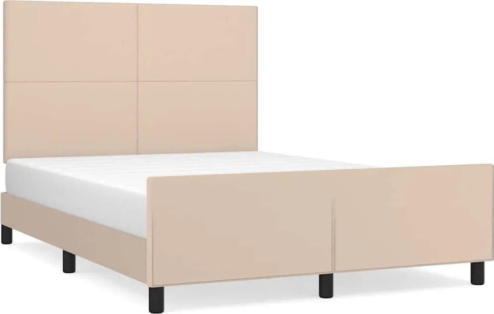 Rám postele s čelem cappuccino 140x190 cm umělá kůže 3125450