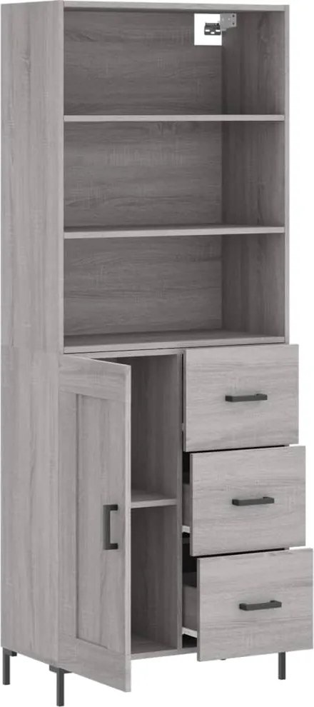 Skříň highboard šedá sonoma 69,5 x 34 x 180 cm kompozitní dřevo 3190027