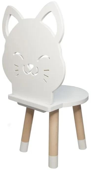 Manibox Dětská dřevěná židlička KOČKA + jméno ZDARMA