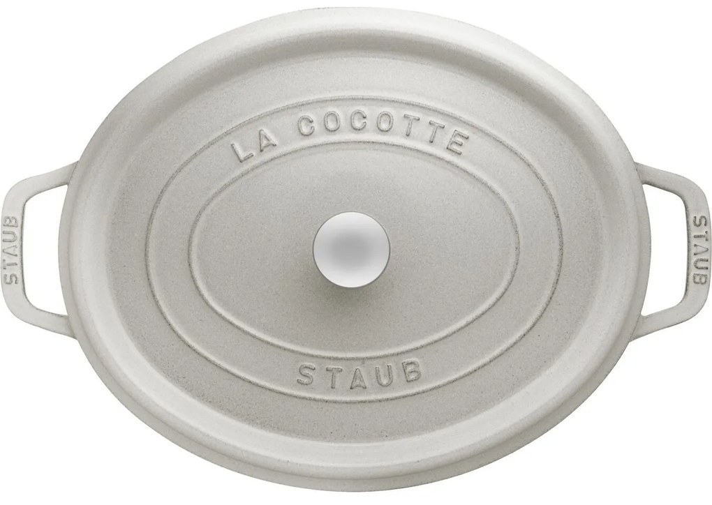 Staub Cocotte hrnec oválný 31 cm/ 5,5 l bílá lanýžová, 11031107