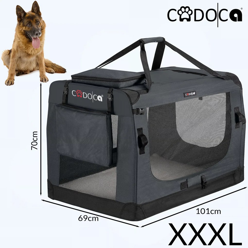 Skládací cestovní box pro psy XXXL, antracitový 109447