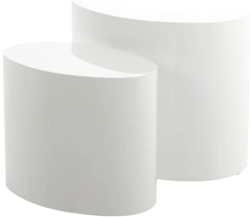 OnaDnes -20% Scandi Bílý set konferenčních stolků Alida 40/48 x 24,5/33 cm