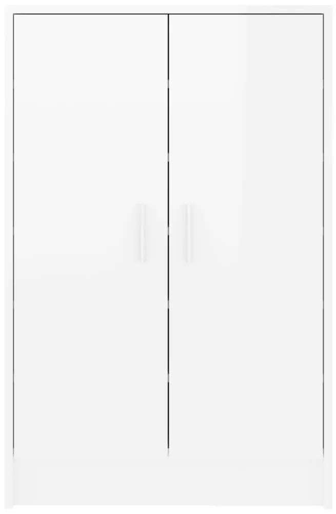 vidaXL Botník bílý s vysokým leskem 60 x 35 x 92 cm dřevotříska