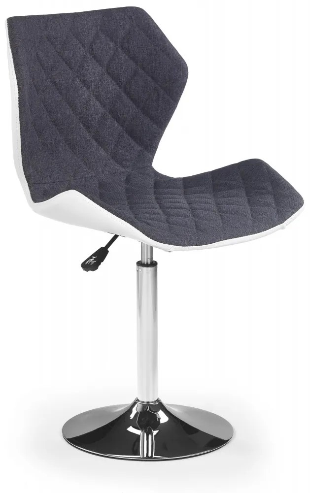 Barová židle Dorie šedá/bílá
