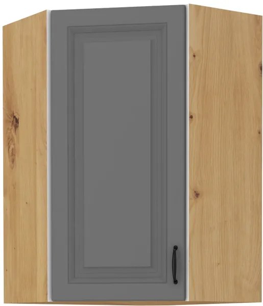 Kuchyňská skříňka Stilo 60x60 GN-90 1F (45°) korpus dub artisan, dvířka šedá DUST
