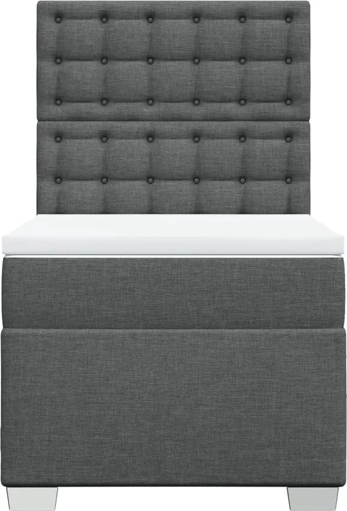 Box spring postel s matrací tmavě šedá 90x200 cm textil 3290386