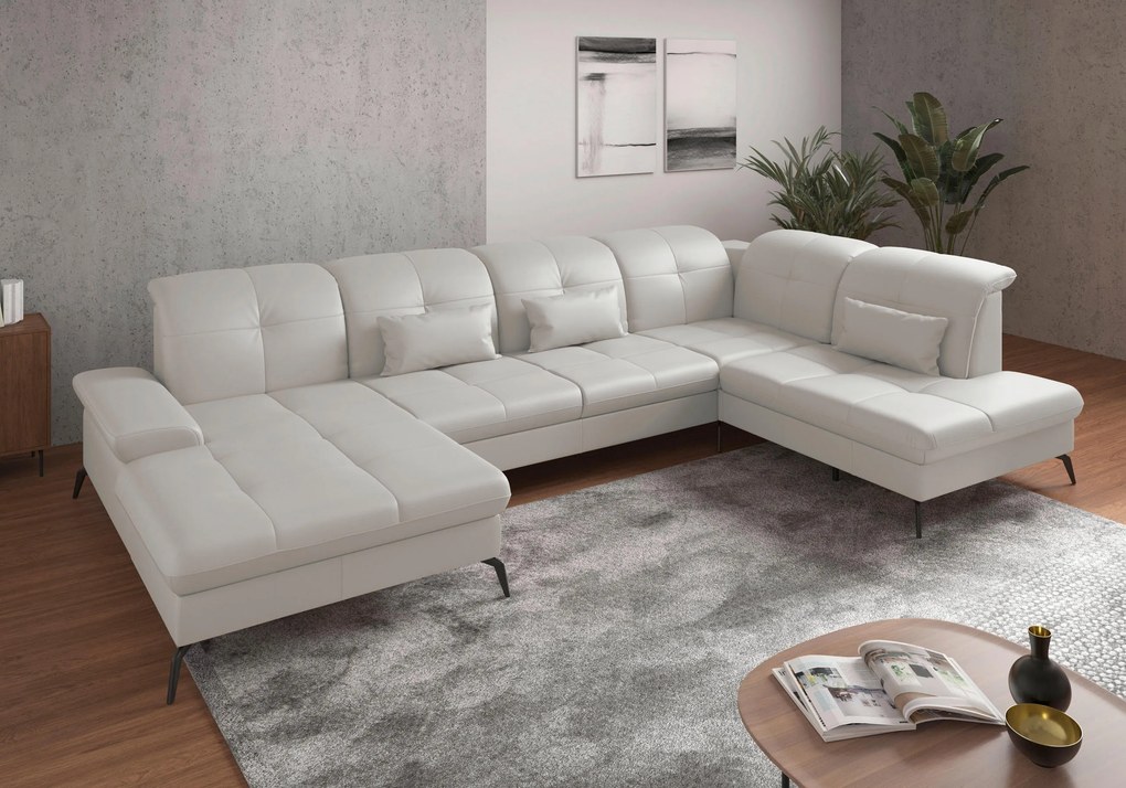 XXXLutz SEDACÍ SOUPRAVA, textil, kůže, bílá Sit & More - Sedací soupravy - 00014401175H