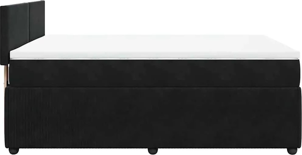 Box spring postel s matrací černá 140x200 cm samet 3290054