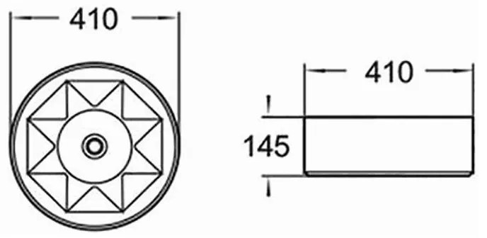 Mexen CLARISA umyvadlo, 41 cm, bílá/stříbrná, 22074154