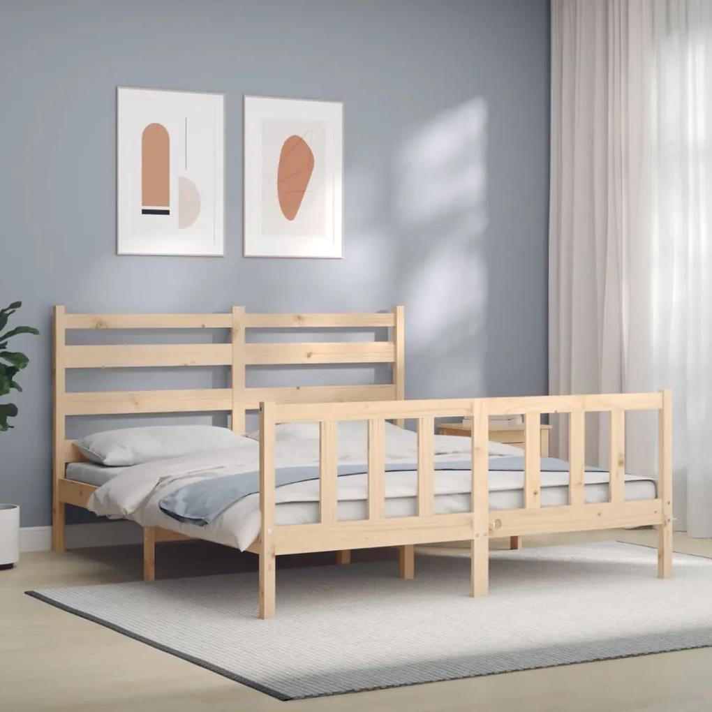 Rám postele s čelem 160 x 200 cm masivní dřevo,  3192046
