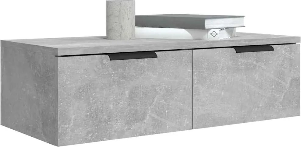 Nástěnné skříňky 2 ks betonově šedé 68x30x20cm kompozitní dřevo 3115895