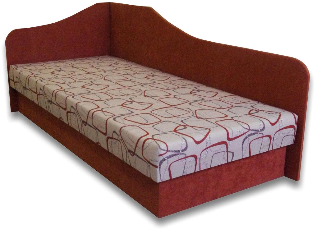 Jednolůžková postel (válenda) 80 cm Lady 87 (Cihlová 41 + Dodo 1008) (L). 793105