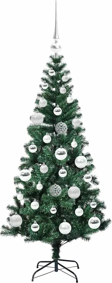 Umělý osvětlený vánoční stromeček Zelená 120 cm PVC a kov 3396741