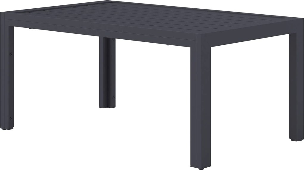 Outsunny obdélný ocelový balkonový konferenční stolek – odolný vůči povětrnosti, 101,5 × 61 × 46 cm, šedý | Aosom