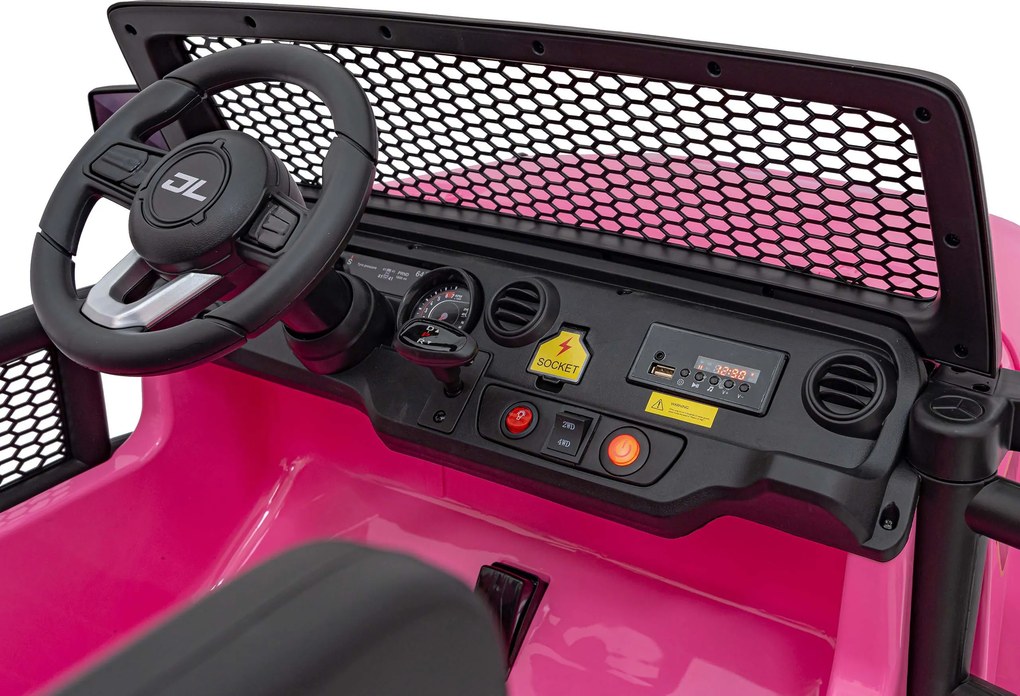 Ramiz Terénní auto OFF-ROAD 3.0 pro děti růžové + dálkové ovládání + pomalý start + pásy + LED a zvuky