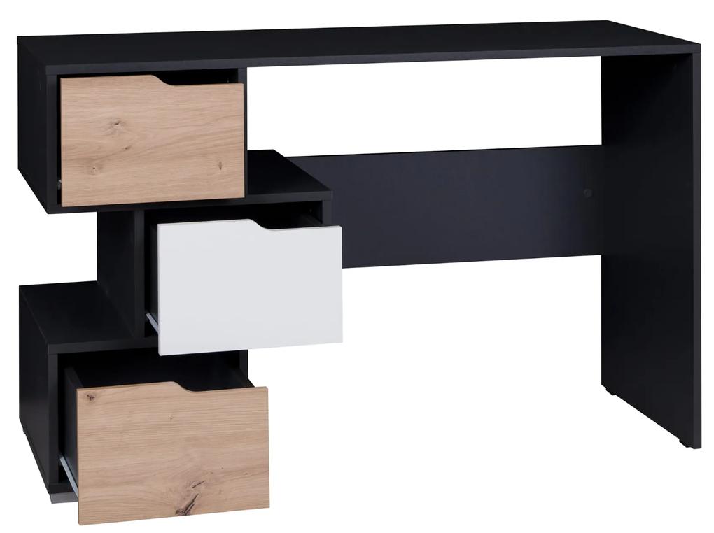 GAB Sestava nábytku - Idea 17 (Černá + Bílá + Řemeslný dub)
