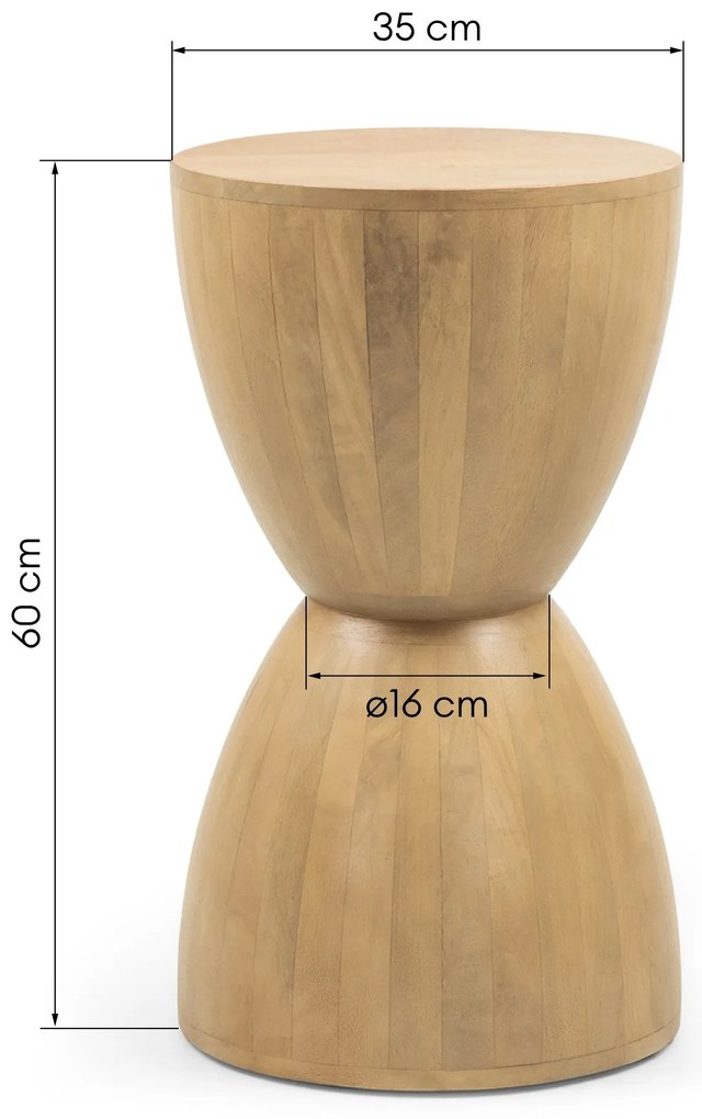 Odkládací stolek Lavia 35 cm mangové dřevo hnědý