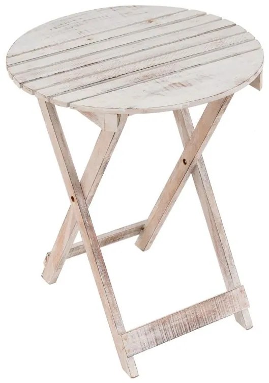 Skládací kulatý zahradní stůl Divero, 50 cm, přírodní dřevo