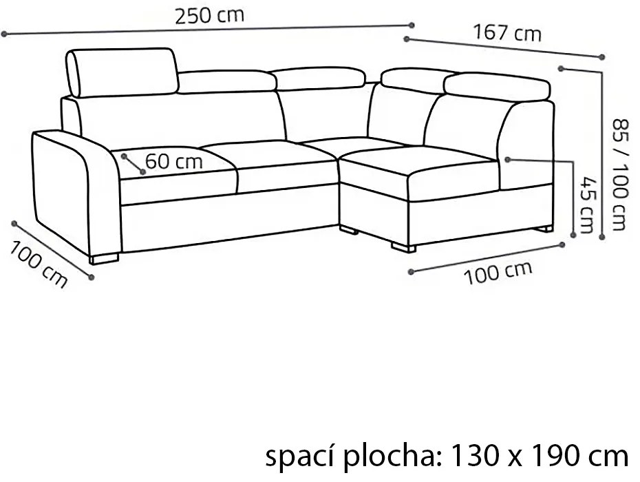 Sedací souprava OSLO VII | 250x167 | rozkládací + úložný prostor | VÝBĚR TKANIN