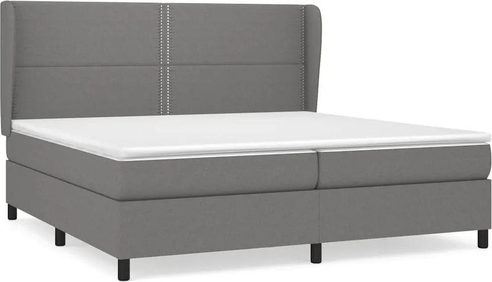 Box spring postel s matrací tmavě šedá 200x200 cm textil 3127910