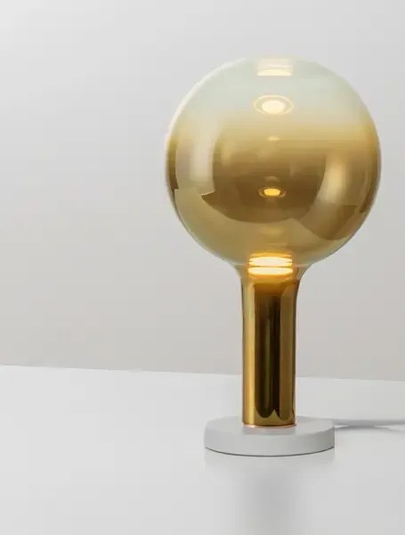 LED stmívatelná zlato-bílá stolní lampa Nostos