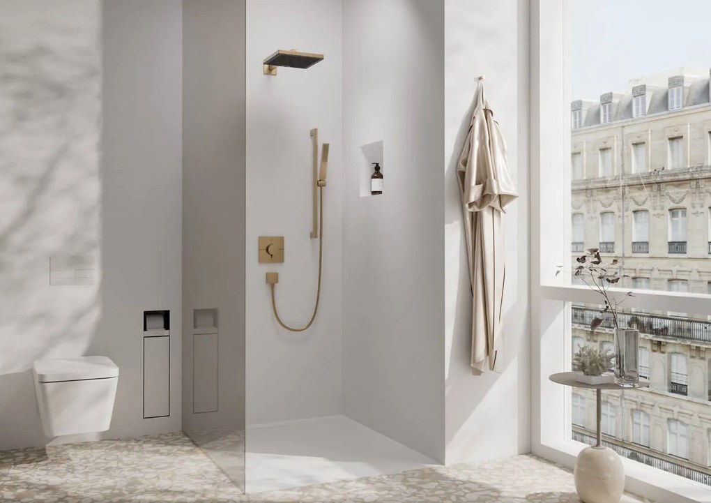 Hansgrohe ShowerSelect Comfort E, termostat pod omítku pro 2 spotřebiče, kartáčovaný bronz, HAN-15572140