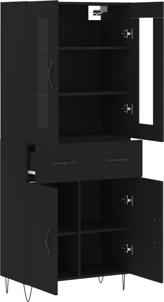 vidaXL Skříň highboard 69,5 x 34 x 180 cm kompozitní dřevo [3198562] Barva: kouřový dub