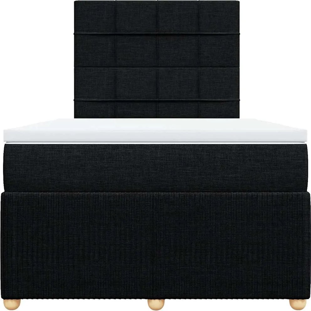 Box spring postel s matrací černá 120x200 cm textil 3294325