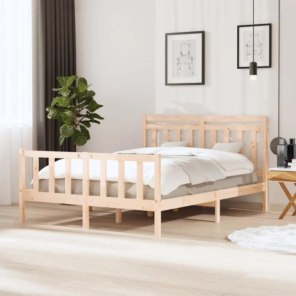 Rám postele 150 x 200 cm King Size masivní dřevo,  3100963