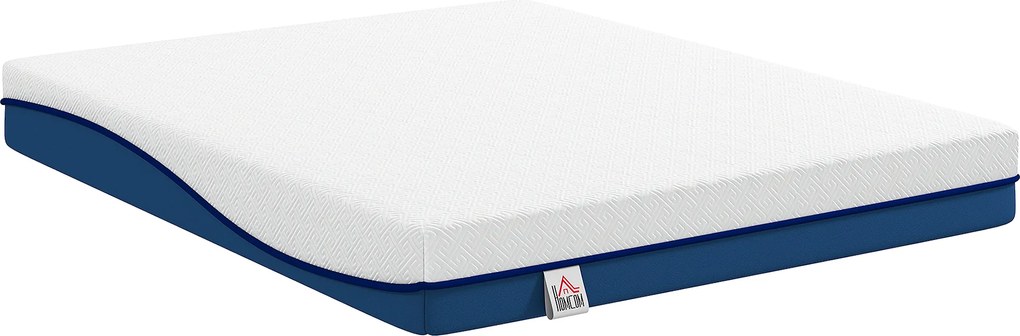 HOMCOM matrace 160x200 cm, matrace pro dvě osoby, paměťová pěna se zeleným čajem, snímatelný pratelný potah, střední tvrdost