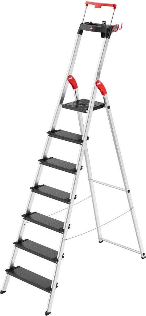Hliníkové schůdky Hailo L100 Topline, 6+1 příčka, nosnost 150 kg, 8050-707