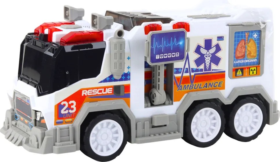 LEAN Toys Městská ambulance – sanitka se světly a zvuky