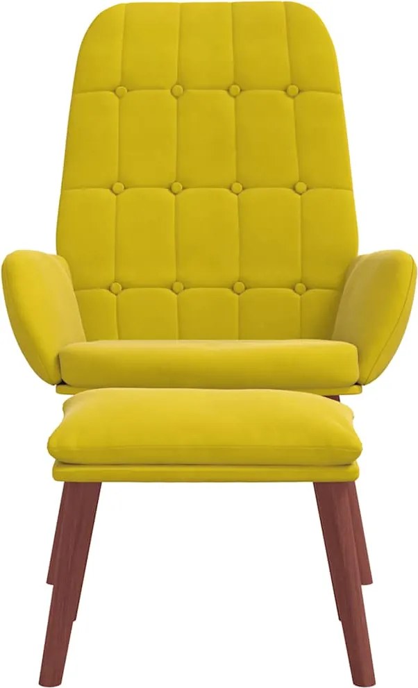 Relaxační křeslo s podnožkou žluté samet 3315145