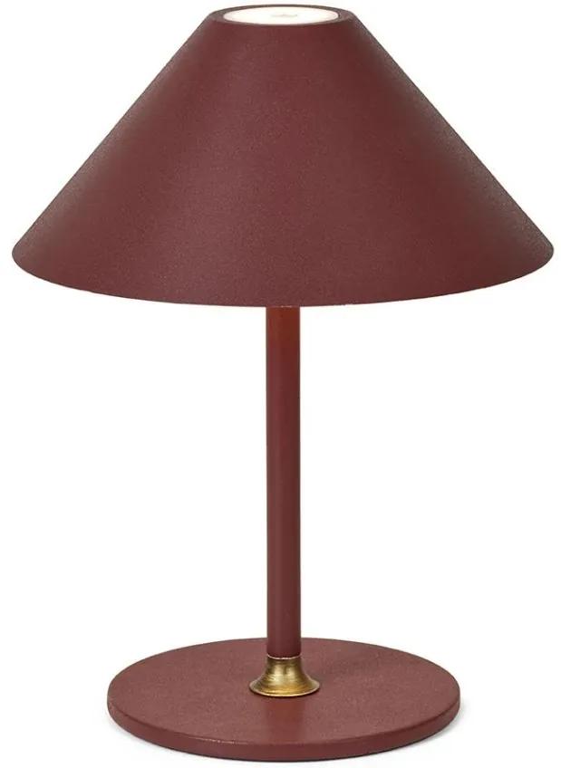 OnaDnes -20% Vínově červená plastová nabíjecí stolní LED lampa Halo Design Hygge 19,5 cm