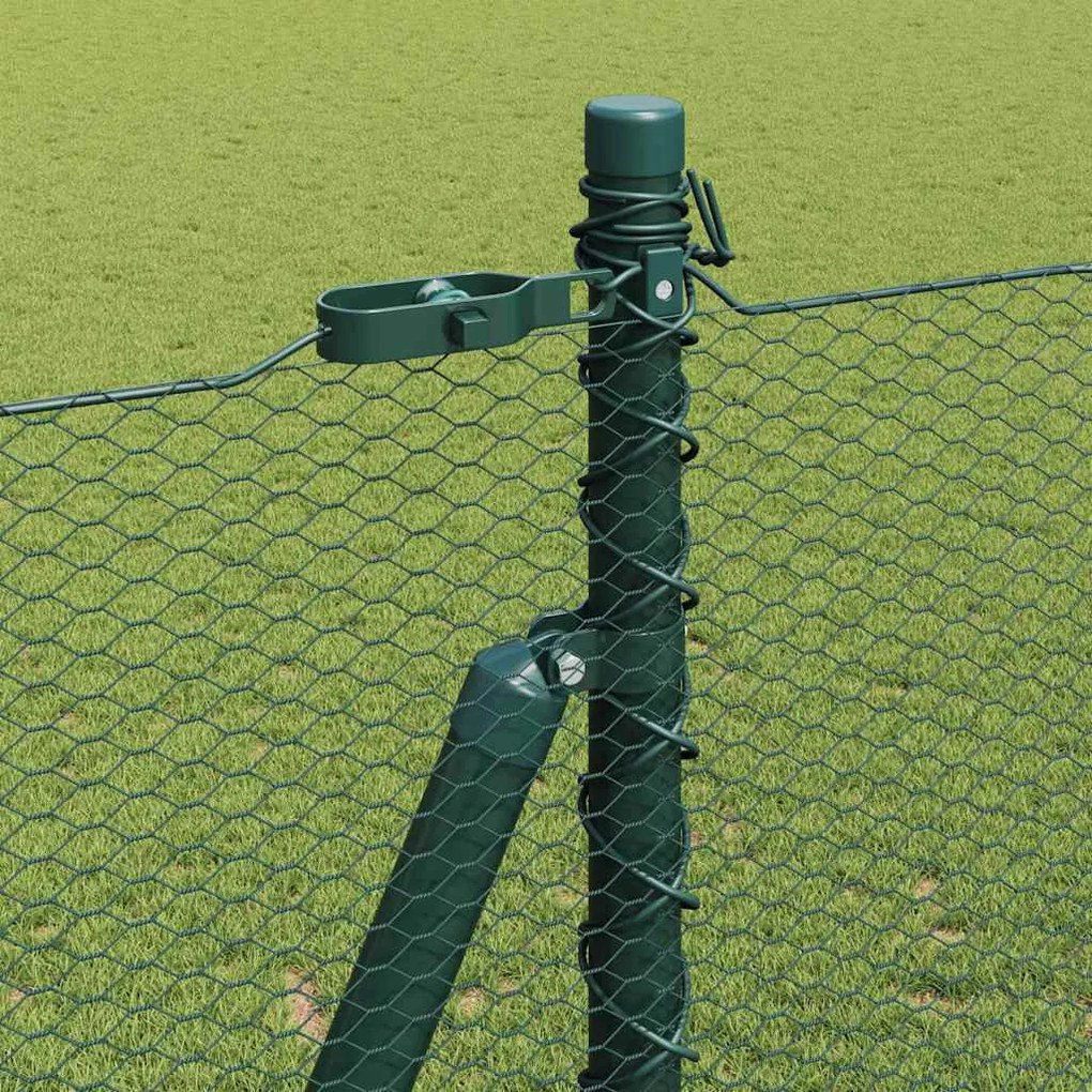 Hexagonální plot s betonovým základem 10 x 1,4 m Zelená 3353488