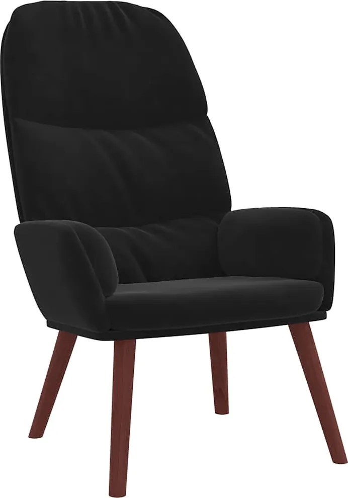 Relaxační křeslo s podnožkou černé samet 3315122
