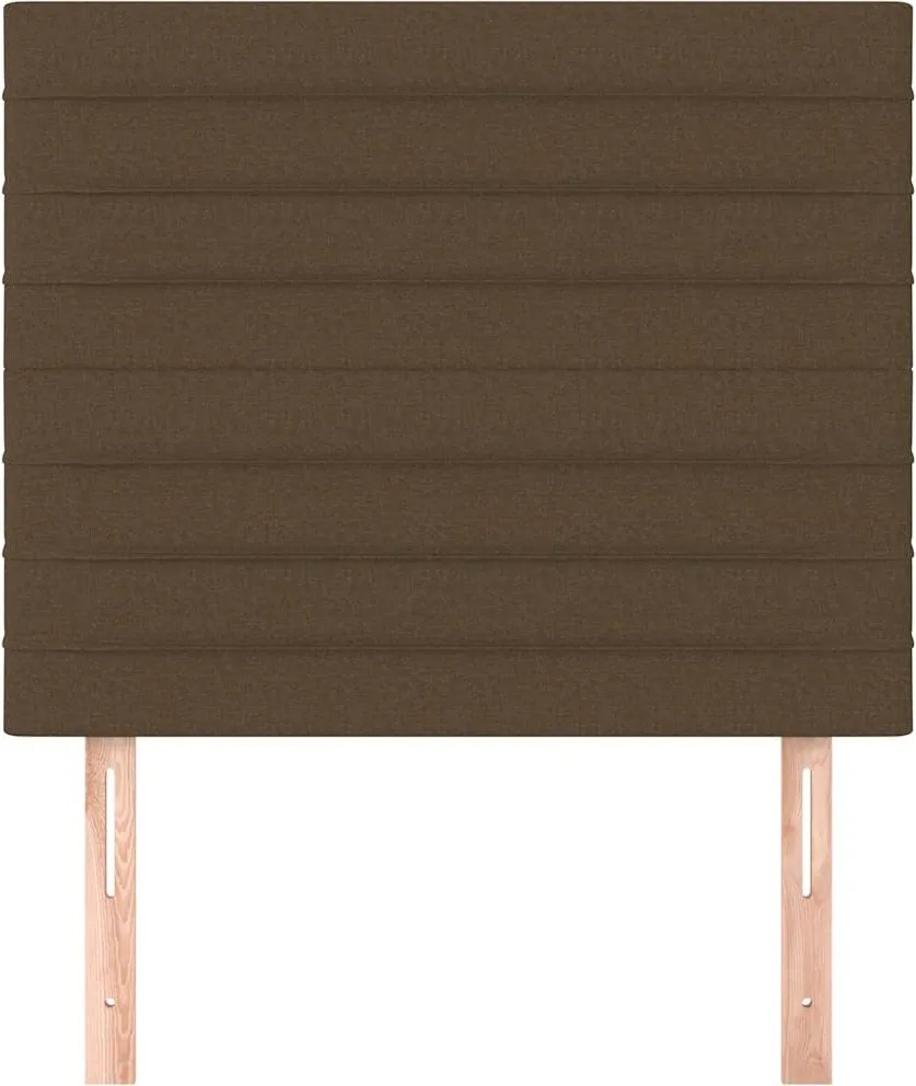 Čelo postele tmavě hnědé 90x5x118/128 cm látkové 3116457