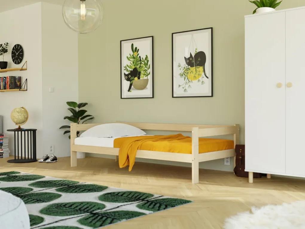 Benlemi Jednolůžková postel ze dřeva SAFE 5v1 se zábranou Zvolte barvu: Béžová, Zvolte rozměr: 135x190 cm, Zvolte zábranu: S jednou zábranou