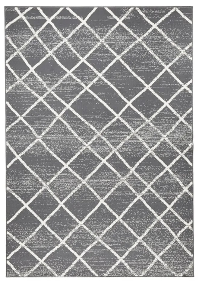 Tmavě šedý koberec Zala Living Rhombe, 70 x 140 cm