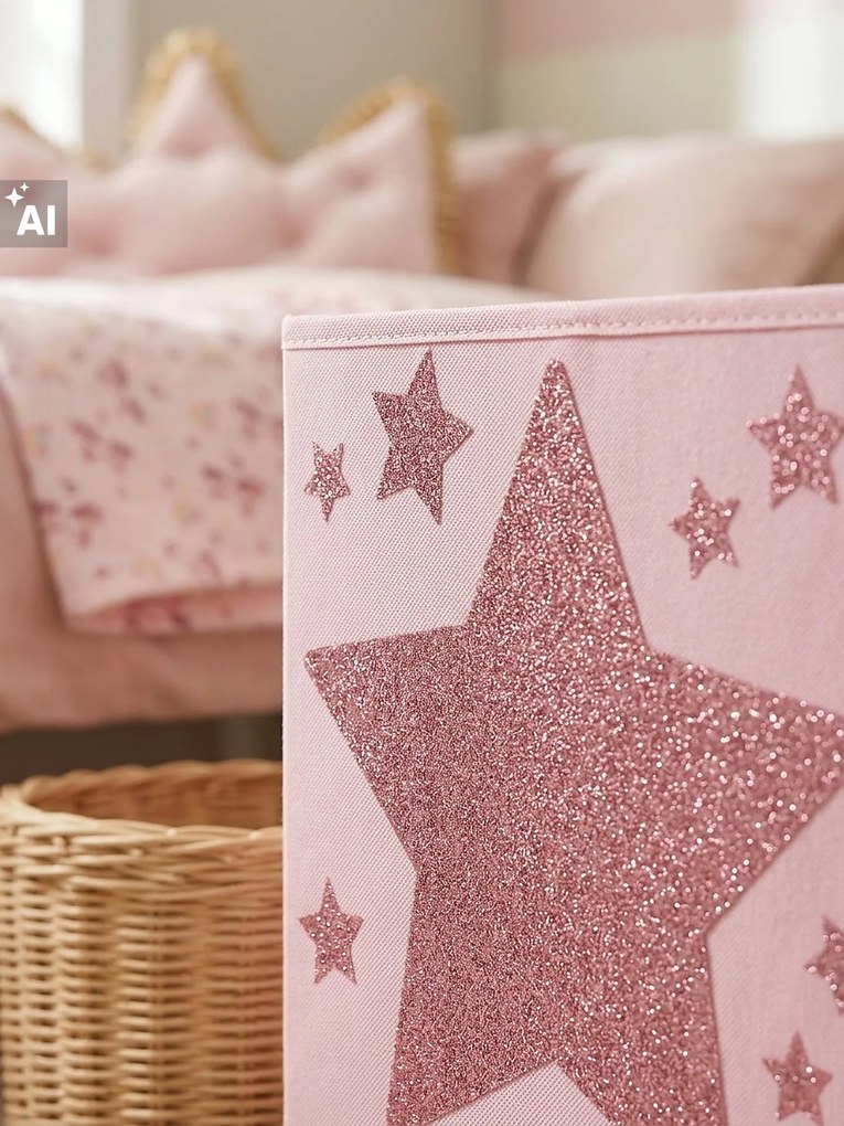 Sinsay - Skládací úložný box s motivem hvězd - růžová