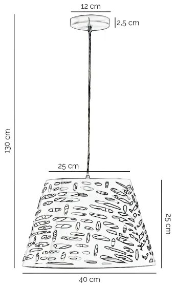 ONLI - Lustr na lanku RICKY 1xE27/15W/230V pr. 40 cm bílá
