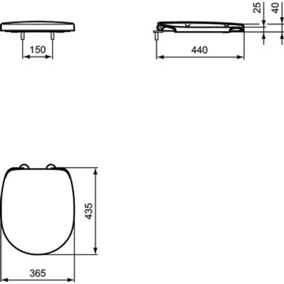 Ideal Standard Connect Freedom WC sedátko se zpevněnými panty, bílá E824401