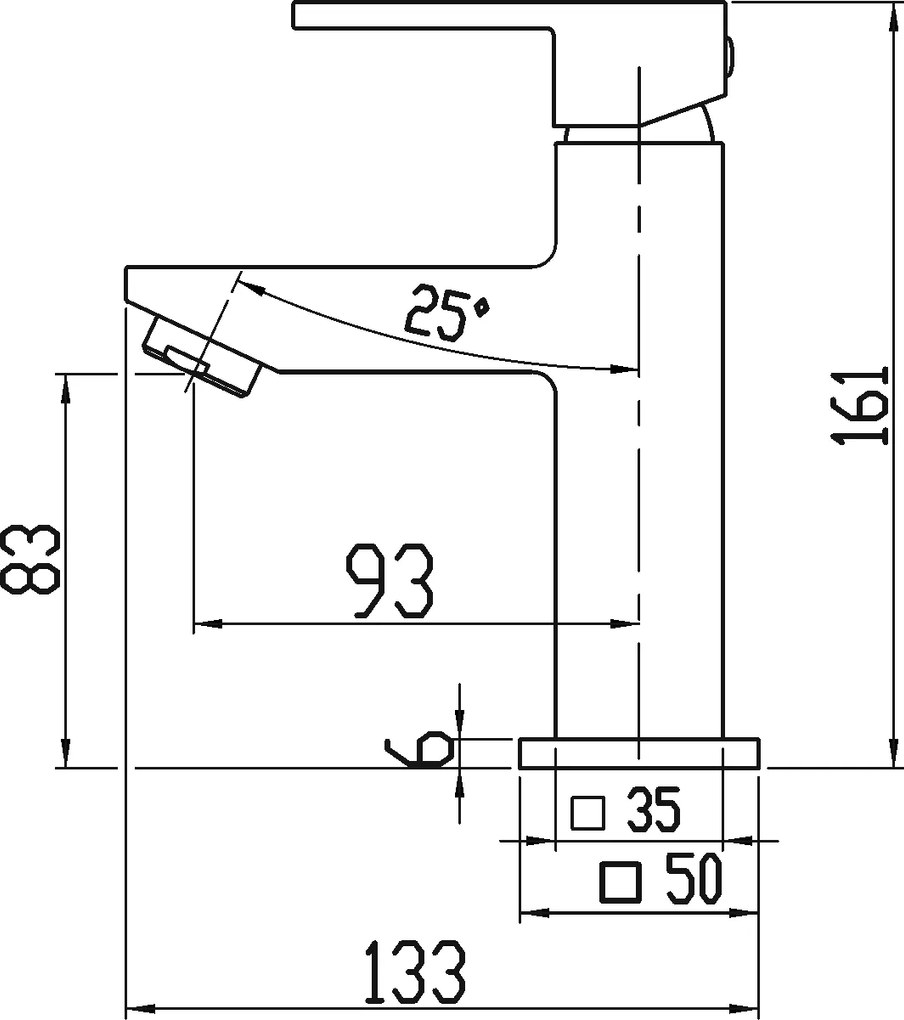 NOVASERVIS umyvadlová baterie bez výpusti TITANIA CUBE chrom, 98801/1,0