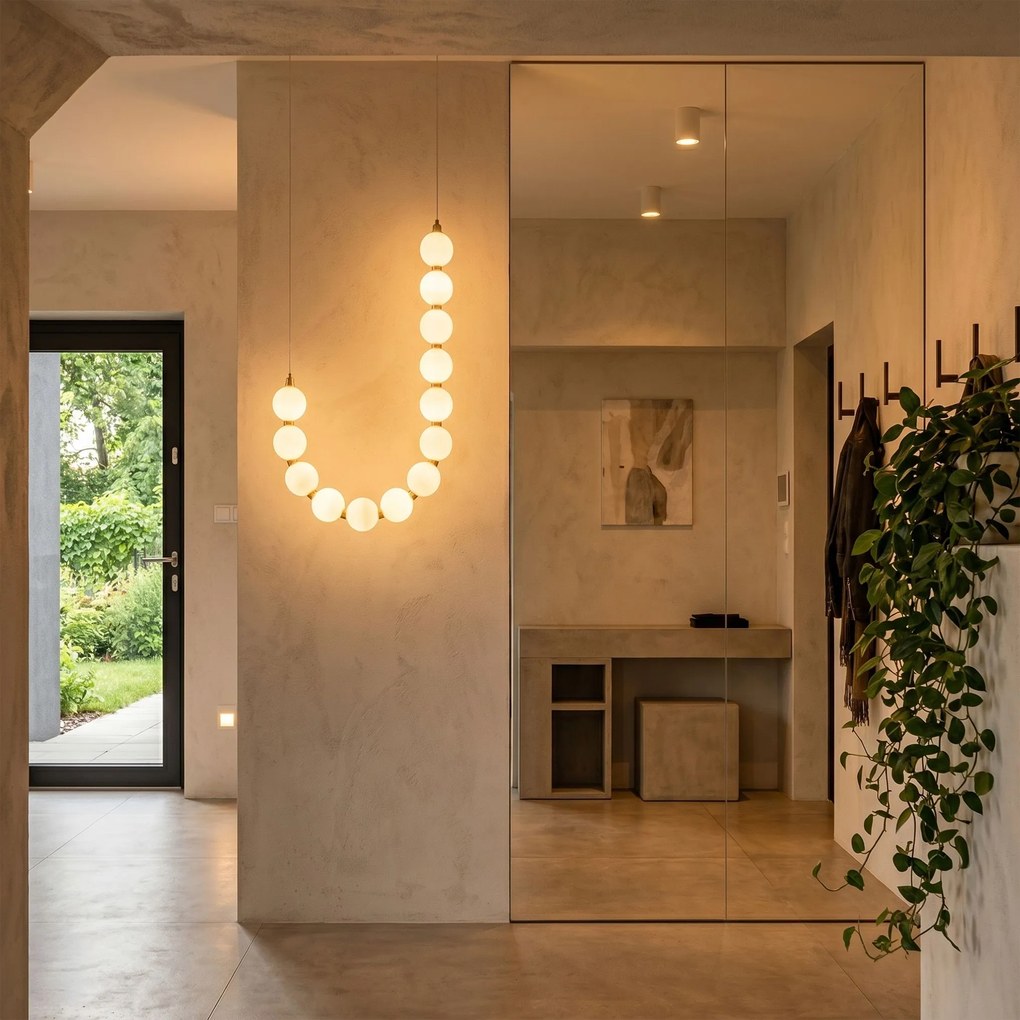 Toolight Rea, Závěsné stropní LED svítidlo LHJ119-CP kartáčované zlato, OSW-03257