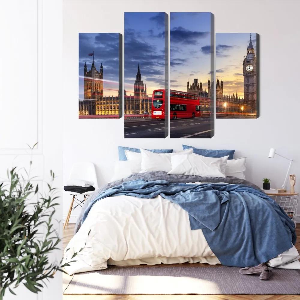 Vícedílný obraz Panorama Westminster A Big Ben, Londýn Nedostatek Nedostatek Přírodní plátno 160x120