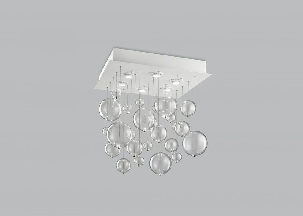 Metallux 254.360.01 Bolero, luxusní závěsné svítidlo, 25 kuliček čirého skla, 6x10W LED, 60x60cm, délka závěsu: 70cm