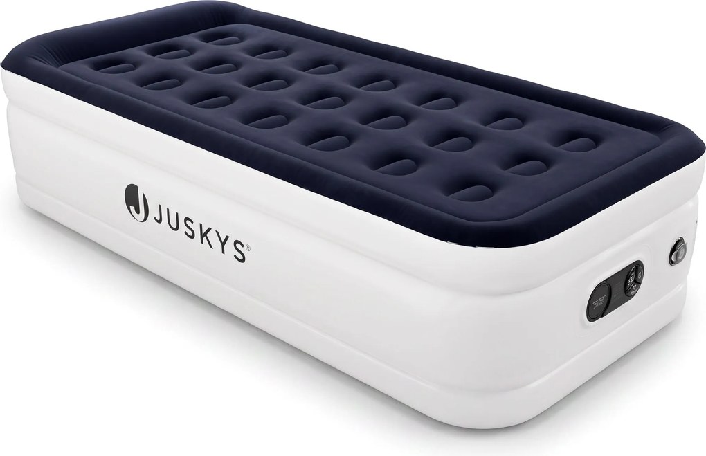Juskys Nafukovací postel Sapri s elektrickou pumpou Barva: šedá / antracitová, Velikost: M